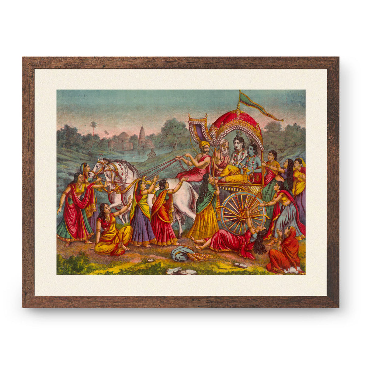 Krishna and Balarama are seated in a chariot Painting & Wall Art Print ...