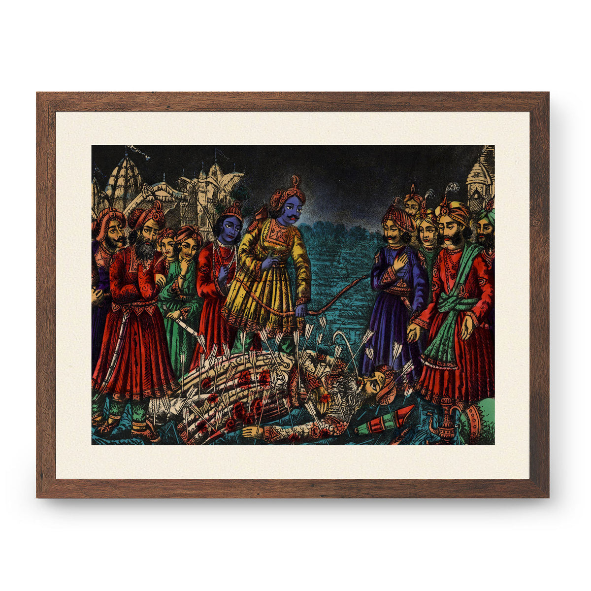 Mahabharata Bhisma on a bed of arrows Painting & Wall Art Print by Raja ...