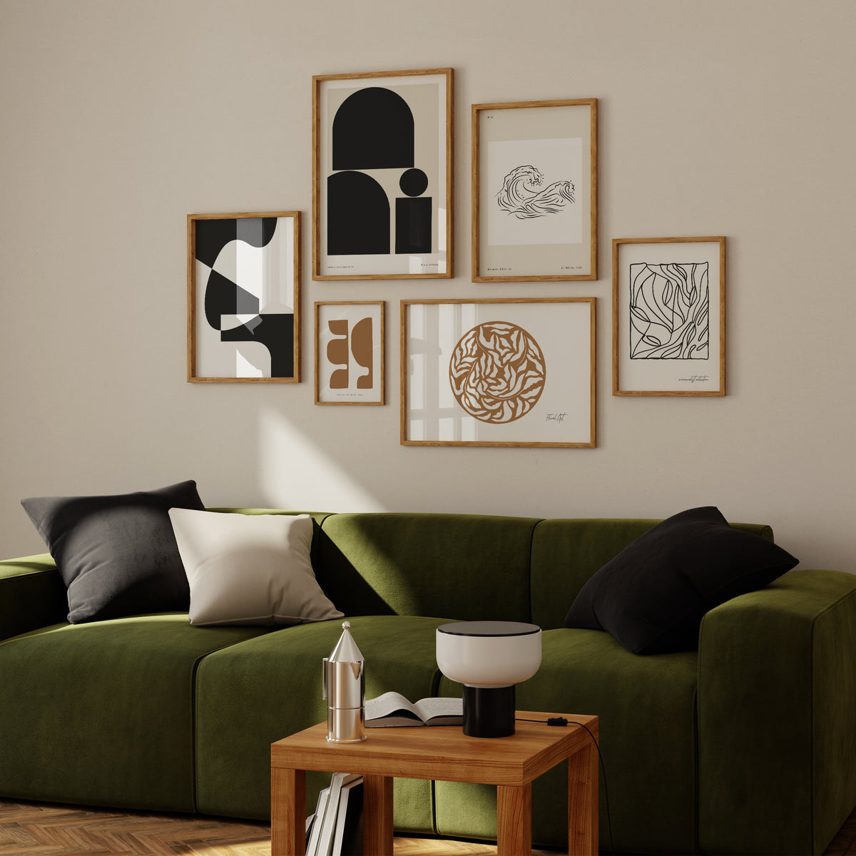 Neutral Abstract Gallery Wall Art Set of 6, Contemporary Wall Art, Min ...