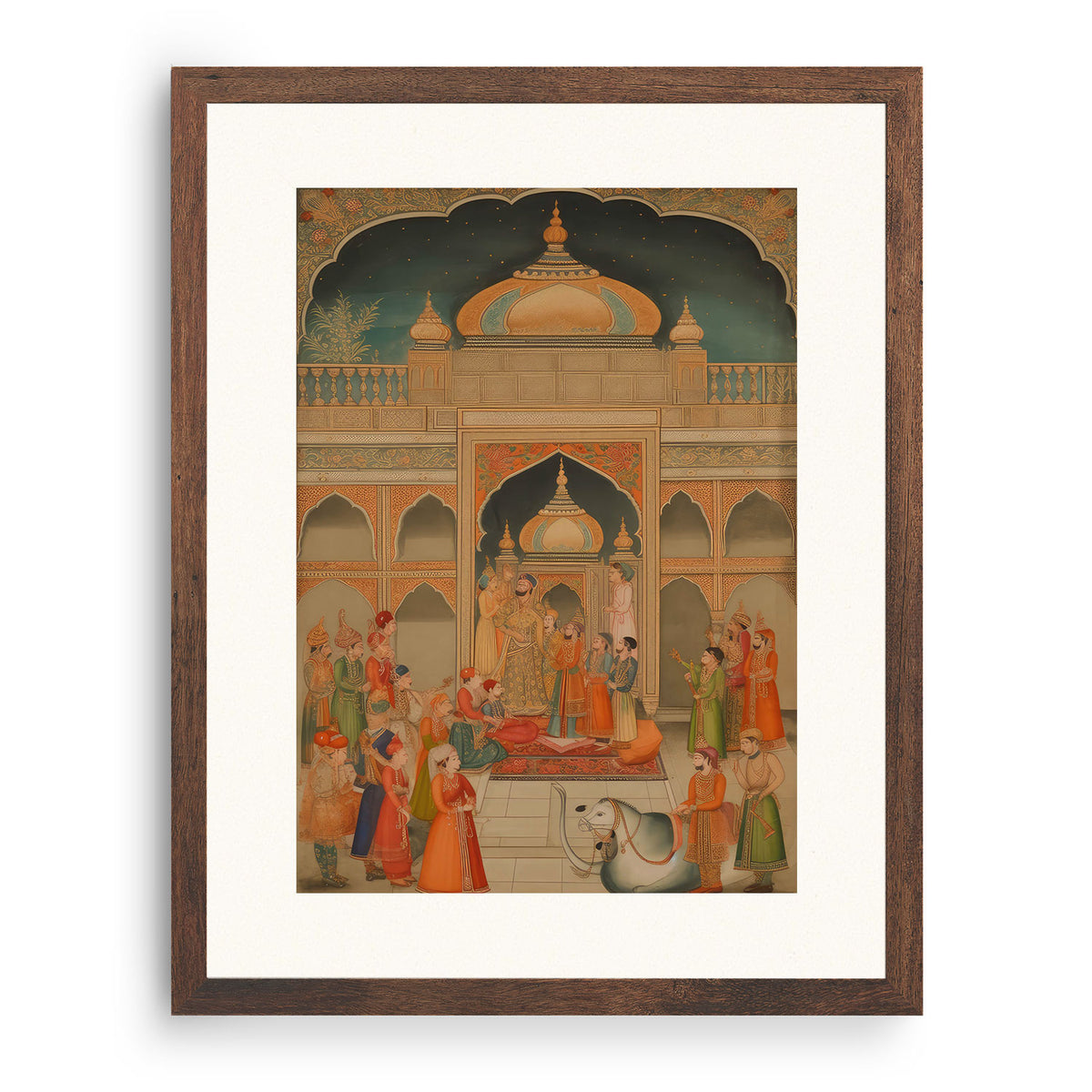 CELESTIAL COURT MUGHAL PAINTING: Buy Madhubani Paintings & Art Prints ...