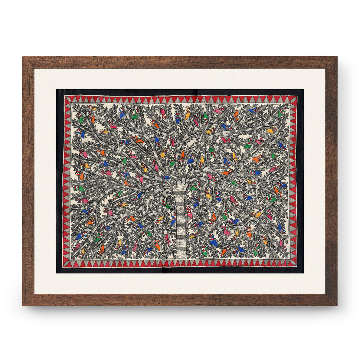 Colorful Birds on Tree Art: Buy Madhubani Paintings & Art Prints Online ...