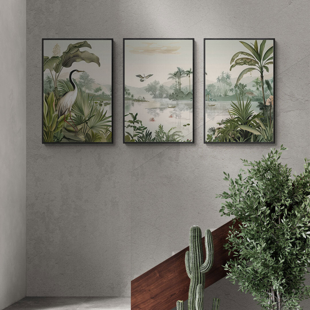 Buy Life in Island II, Set of Three Painting Online at Best Price ...