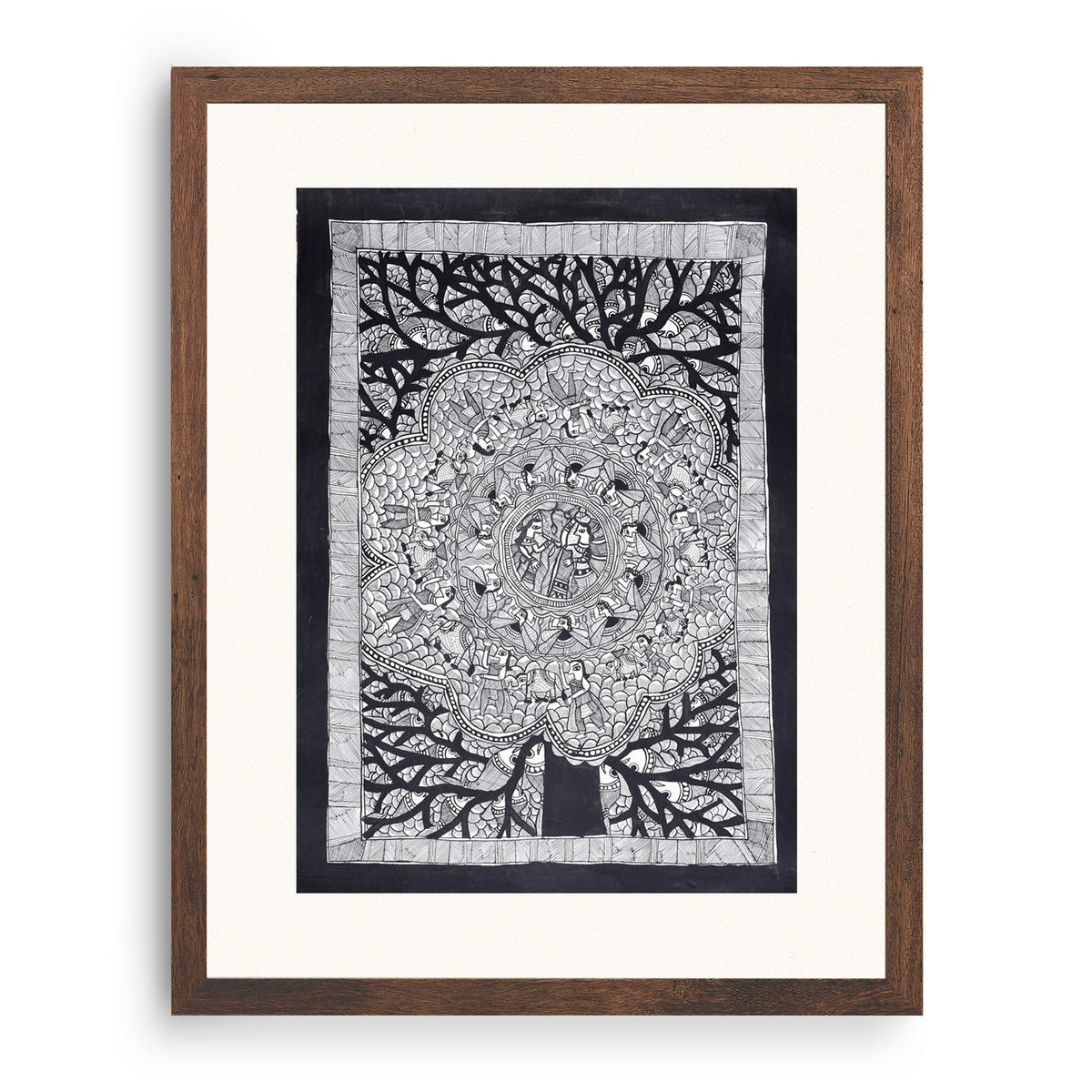 Life of tree godna and kachni pattern Madhubani Painting, Madhubani Ar ...