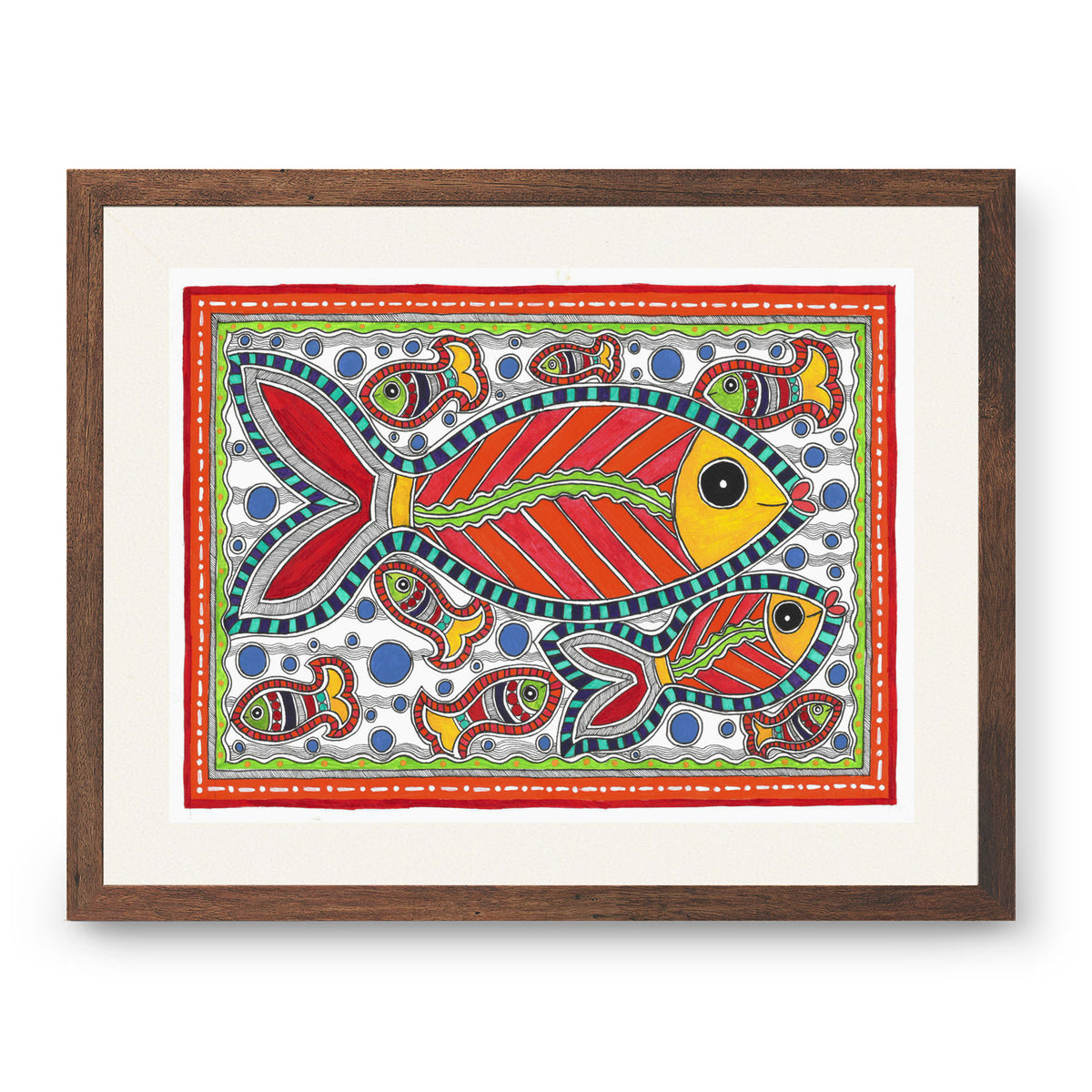 Life of Fish, Madhubani Art, Madhubani Painting – Dessine Art