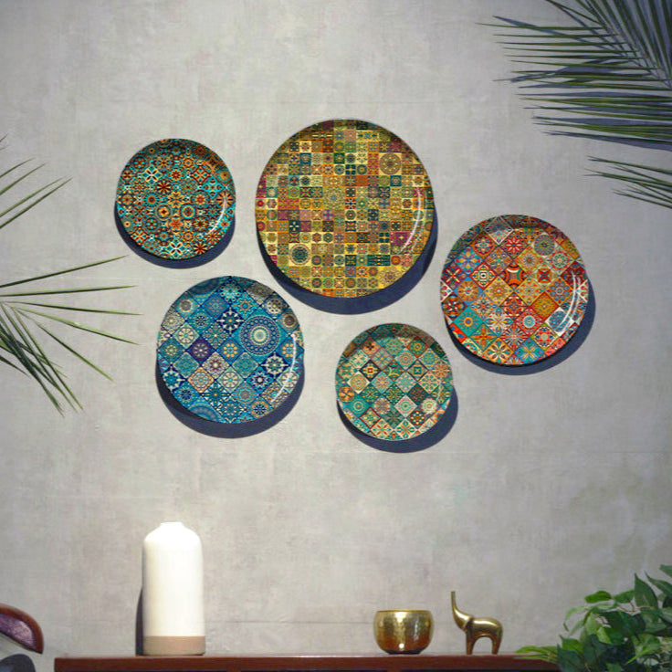 Mystic Turkish Wall Decor Plate, Set of 5, Art Plate Set – Dessine Art