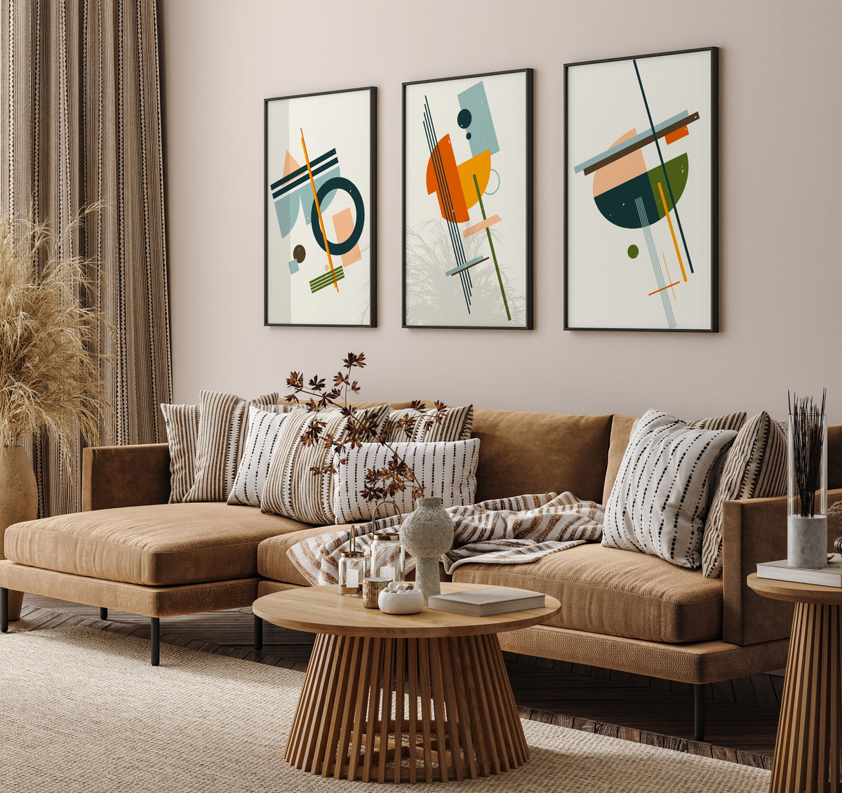 Buy Wassily Geometry Art Set of Three Paintings Online at Best Price ...