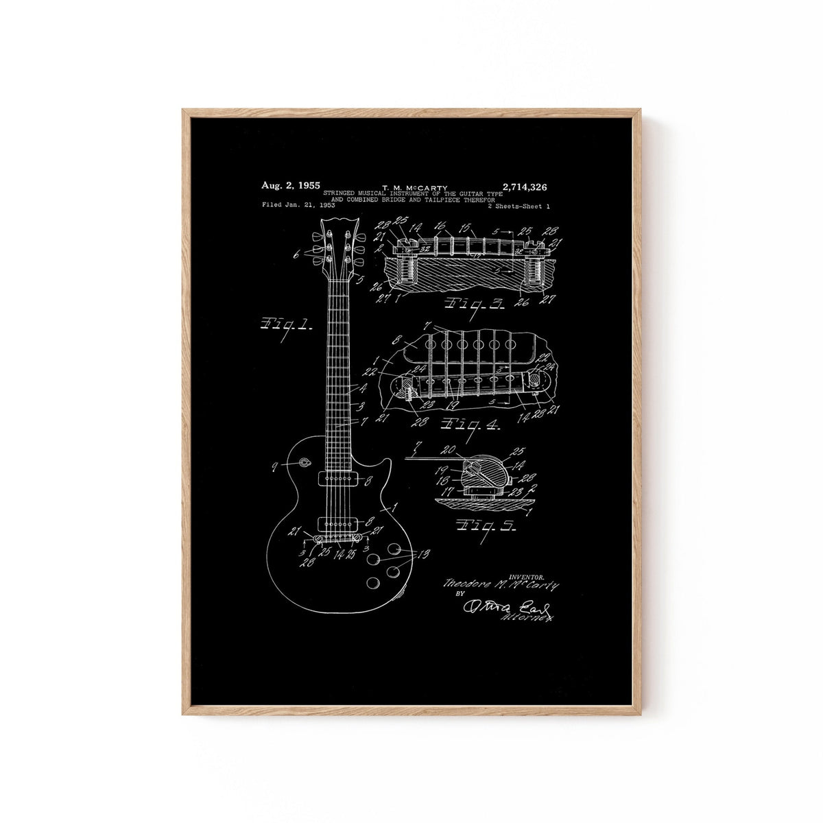 Buy Guitar Music BW Black and White Painting Online at Best Price ...