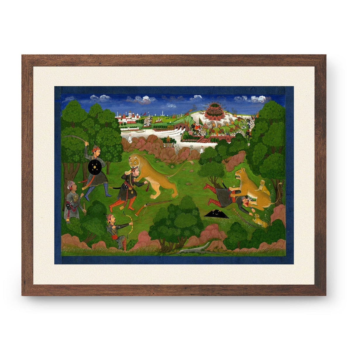 A lion hunt where two hunters are being mauled by their prey: Buy ...