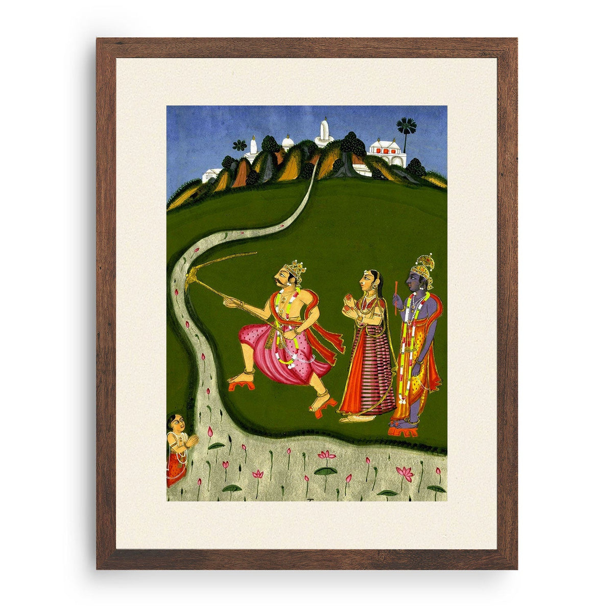 Balarama with Krishna and Radha: Buy Rajasthani Miniature Paintings ...