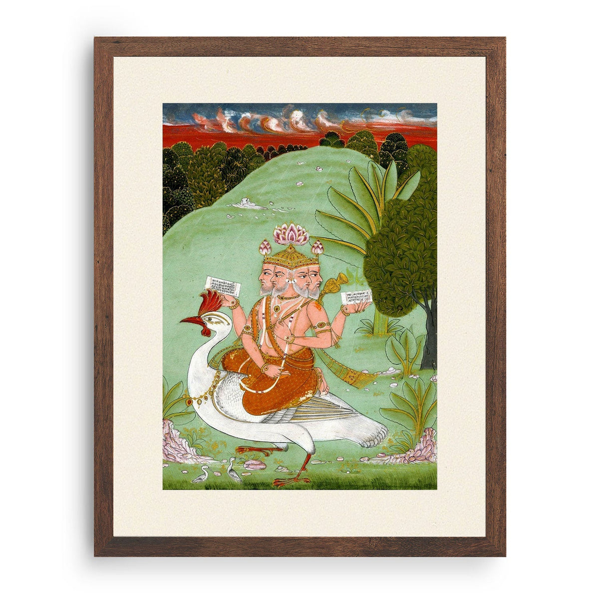 Brahma mounted on a goose: Buy Rajasthani Miniature Paintings & Art ...