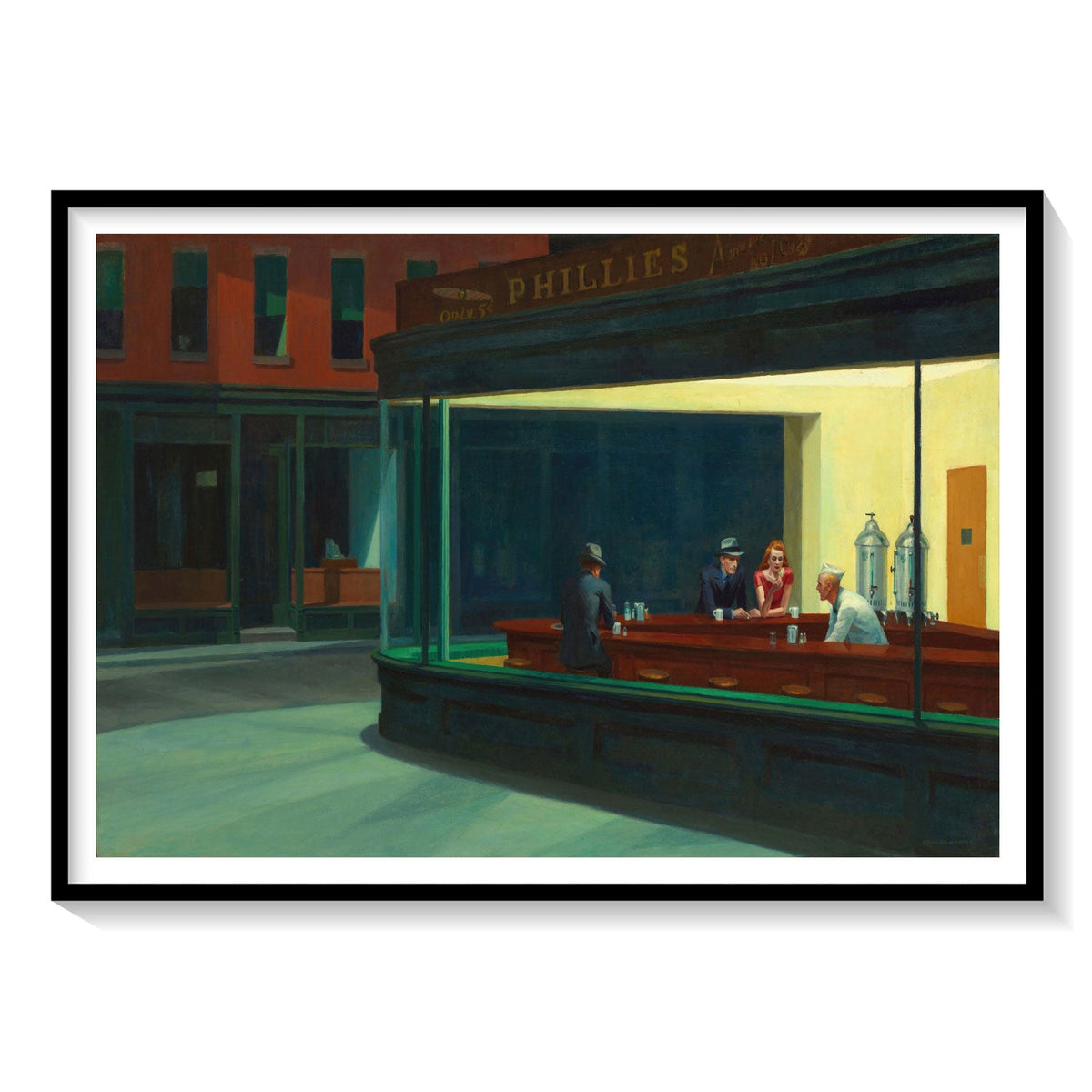 Nighthawks 1942 Painting & Wall Art Print by Edward Hopper - Dessine Art