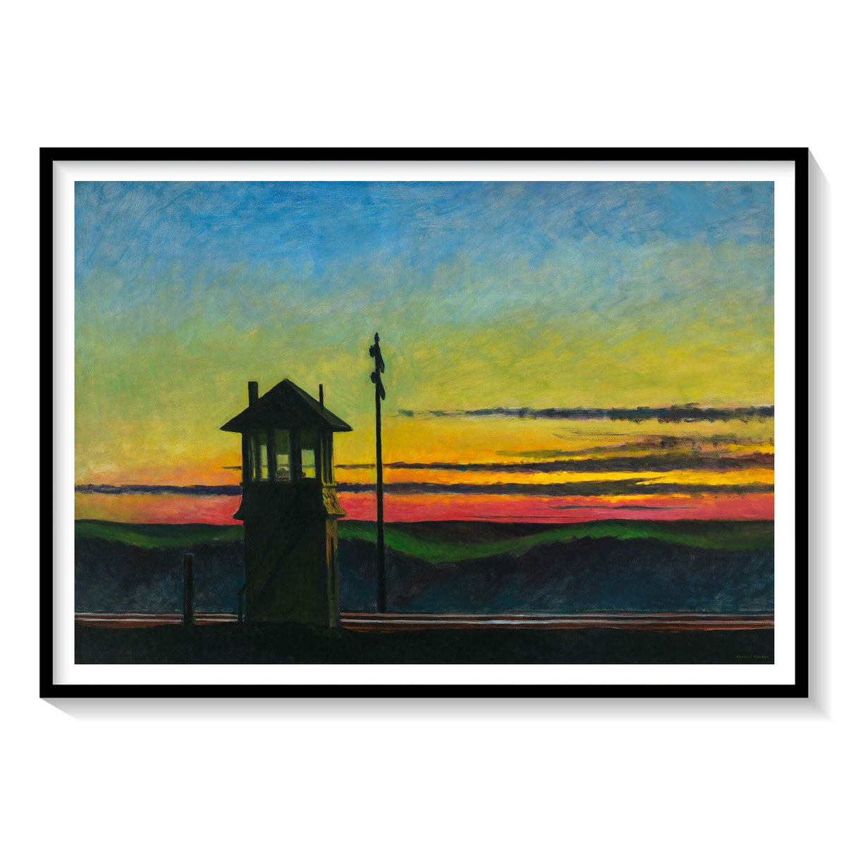 Railroad Sunset Painting & Wall Art Print by Edward Hopper - Dessine Art