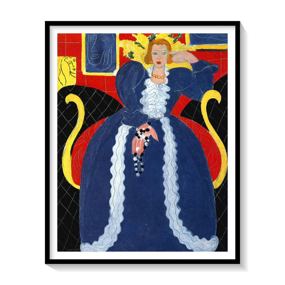 Woman in blue Painting & Wall Art Print by Henri Matisse - Dessine Art