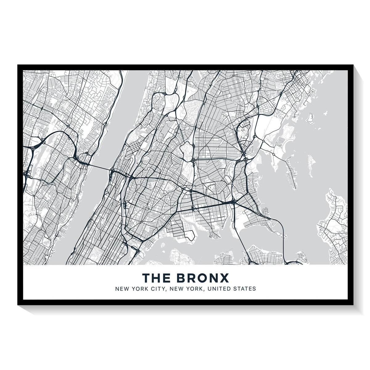 Highly detailed map of The Bronx: Buy Premium Framed Old & Modern Map ...