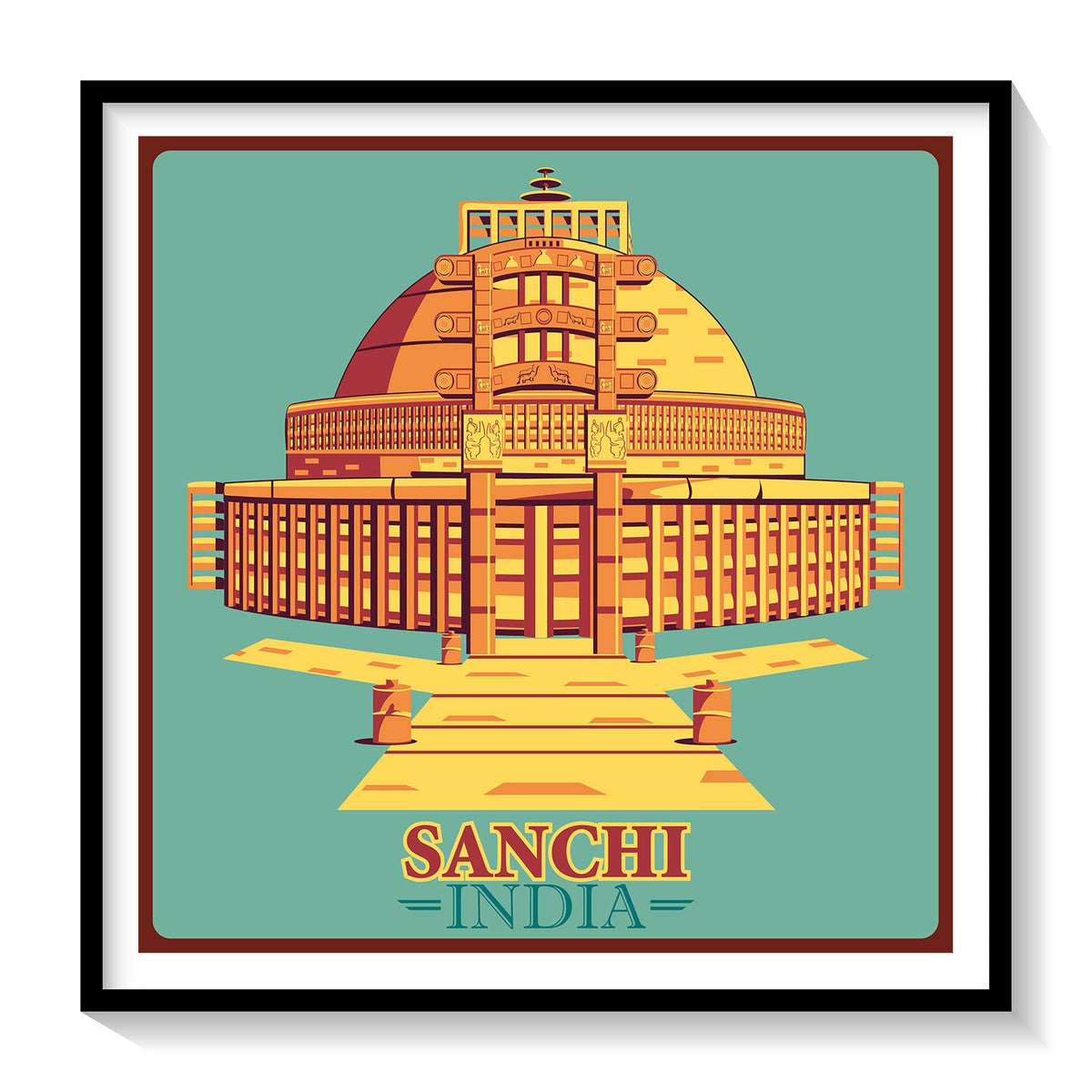 Buy India Sanchi Travel Art Paintings & Prints Online India at Best ...