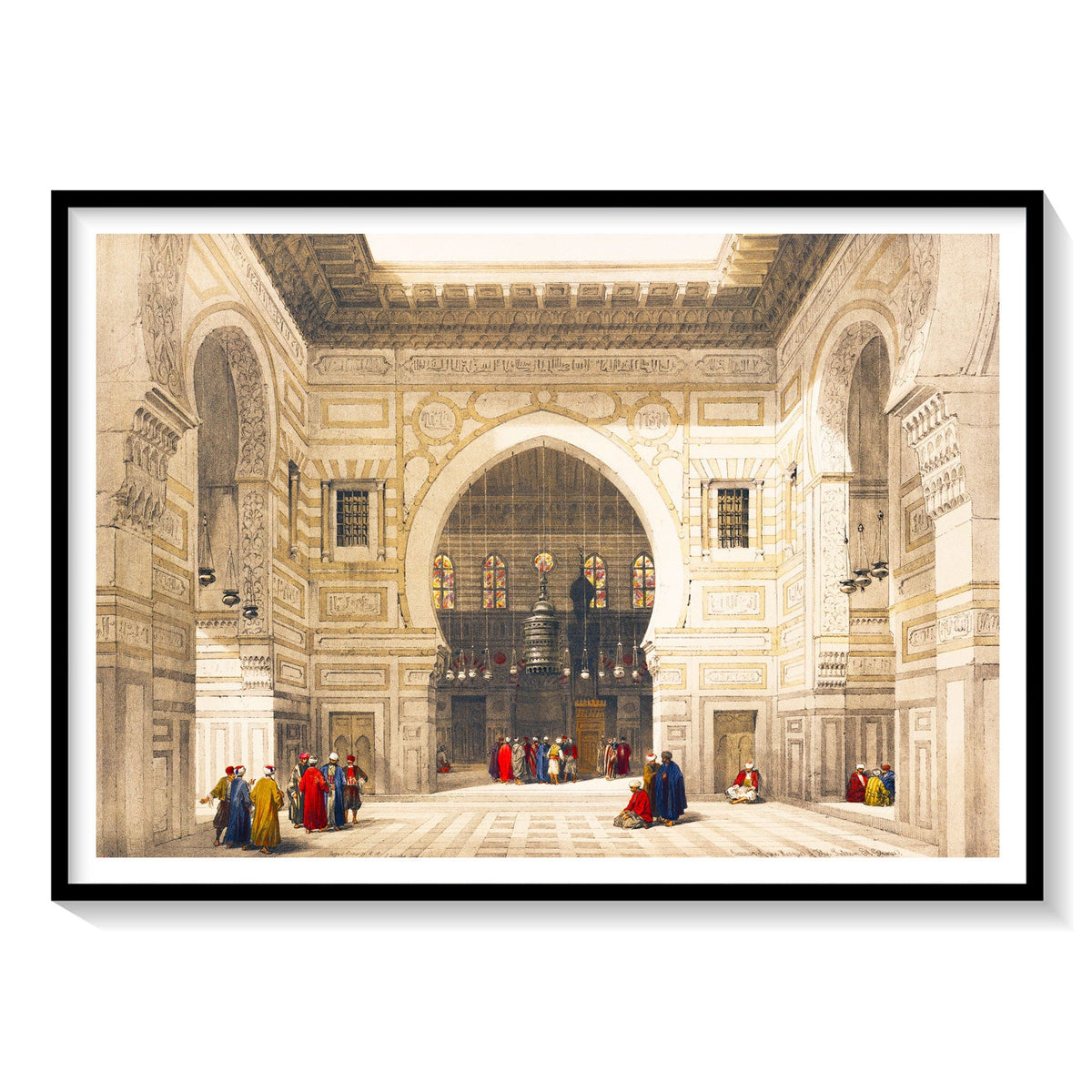 Interior of the mosque of the Sultan the Ghoree: Buy Egyptian Paintings ...