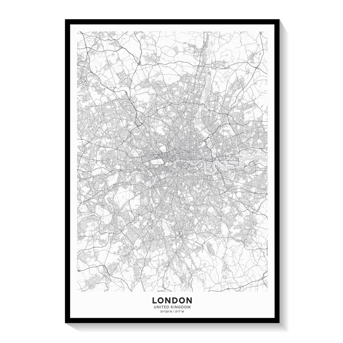 London city map poster: Buy Premium Framed Old & Modern Map Art Prints ...
