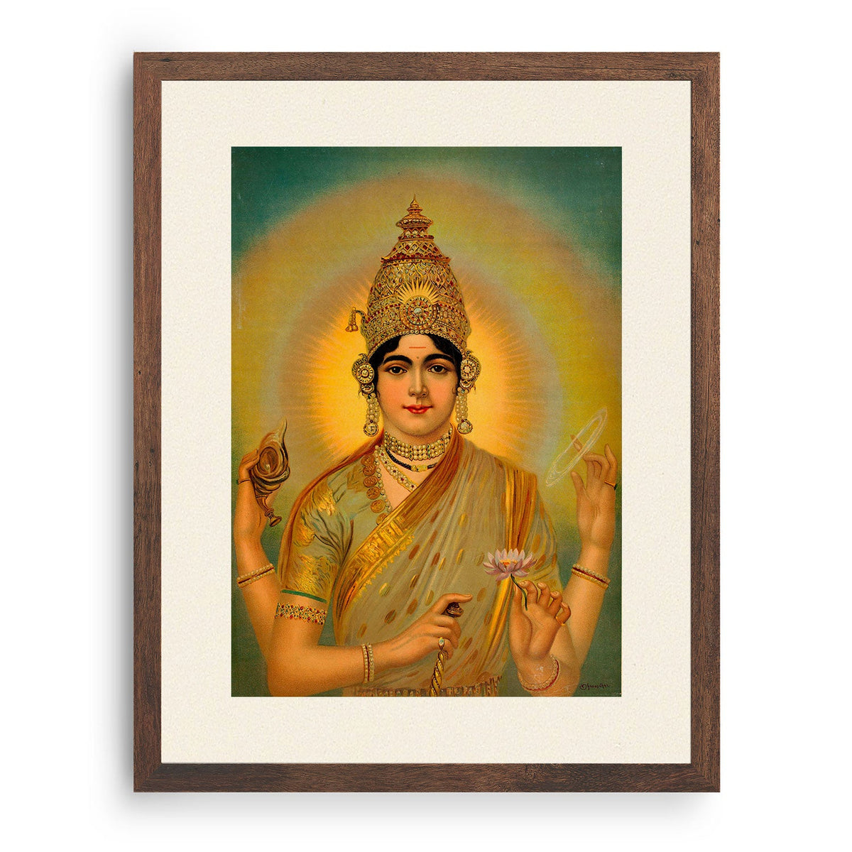 Indira devi Painting & Wall Art Print by Raja Ravi Varma - Dessine Art