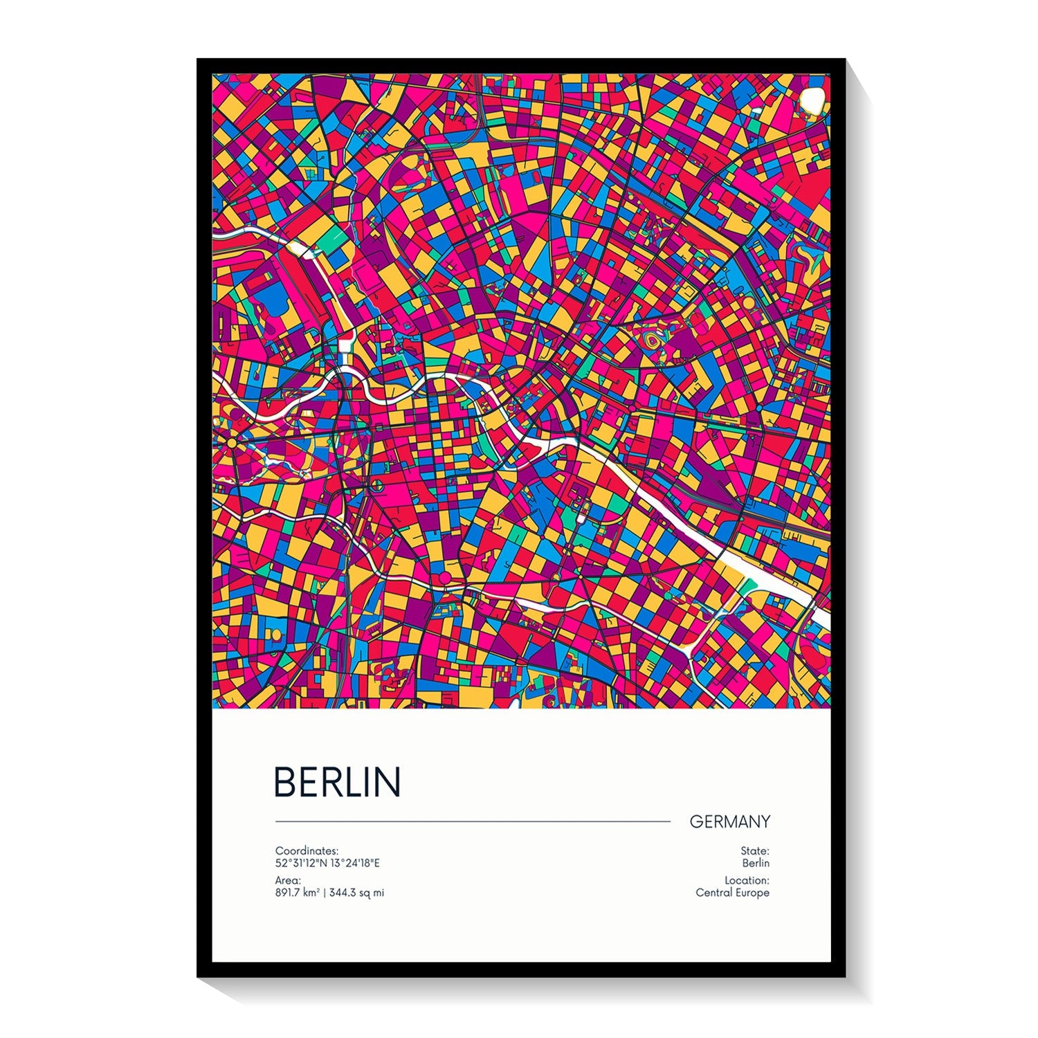 Road Map of Berlin: Buy Premium Framed Old & Modern Map Art Prints ...