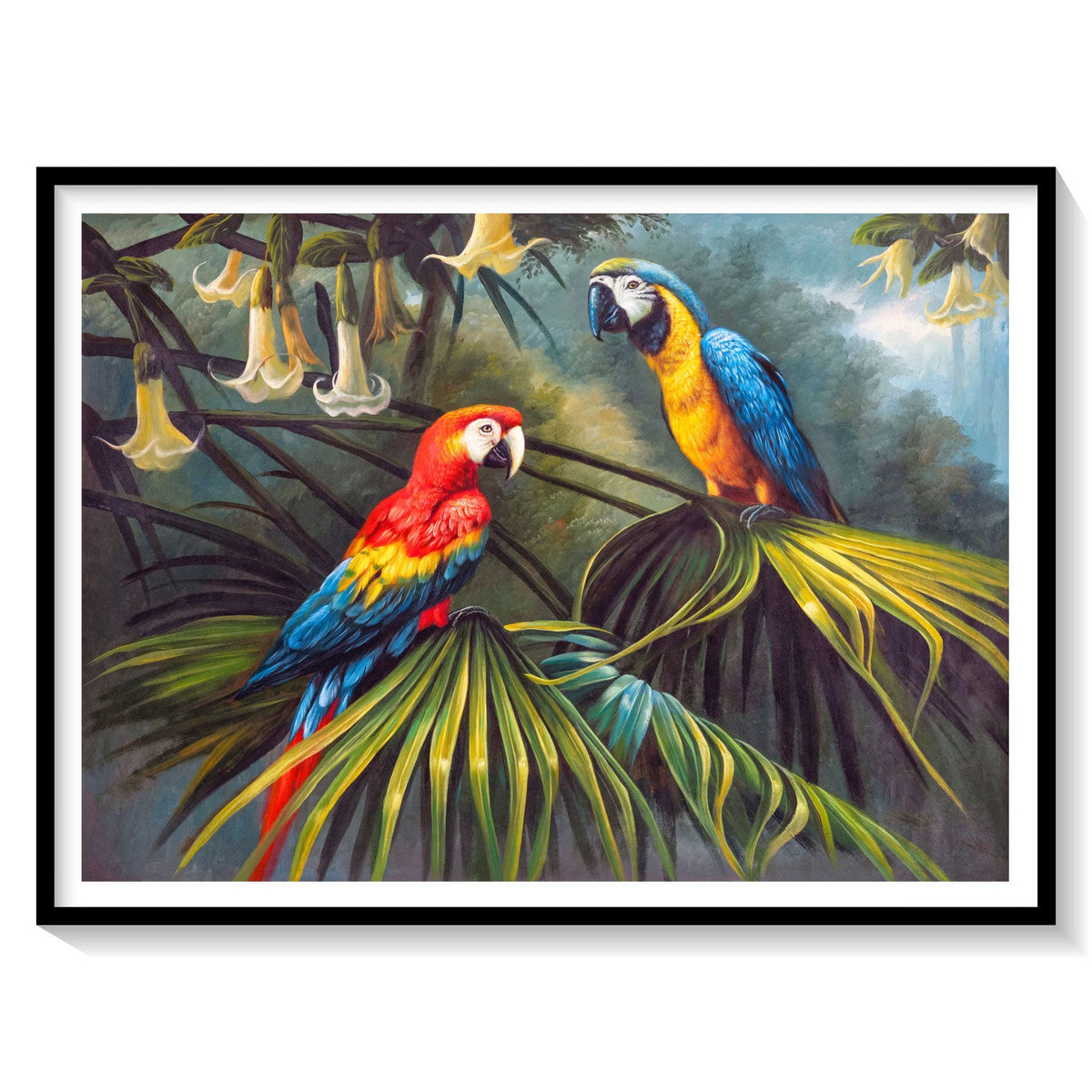 Buy Two large bright parrots Bird Painting & Art Prints Online India at ...
