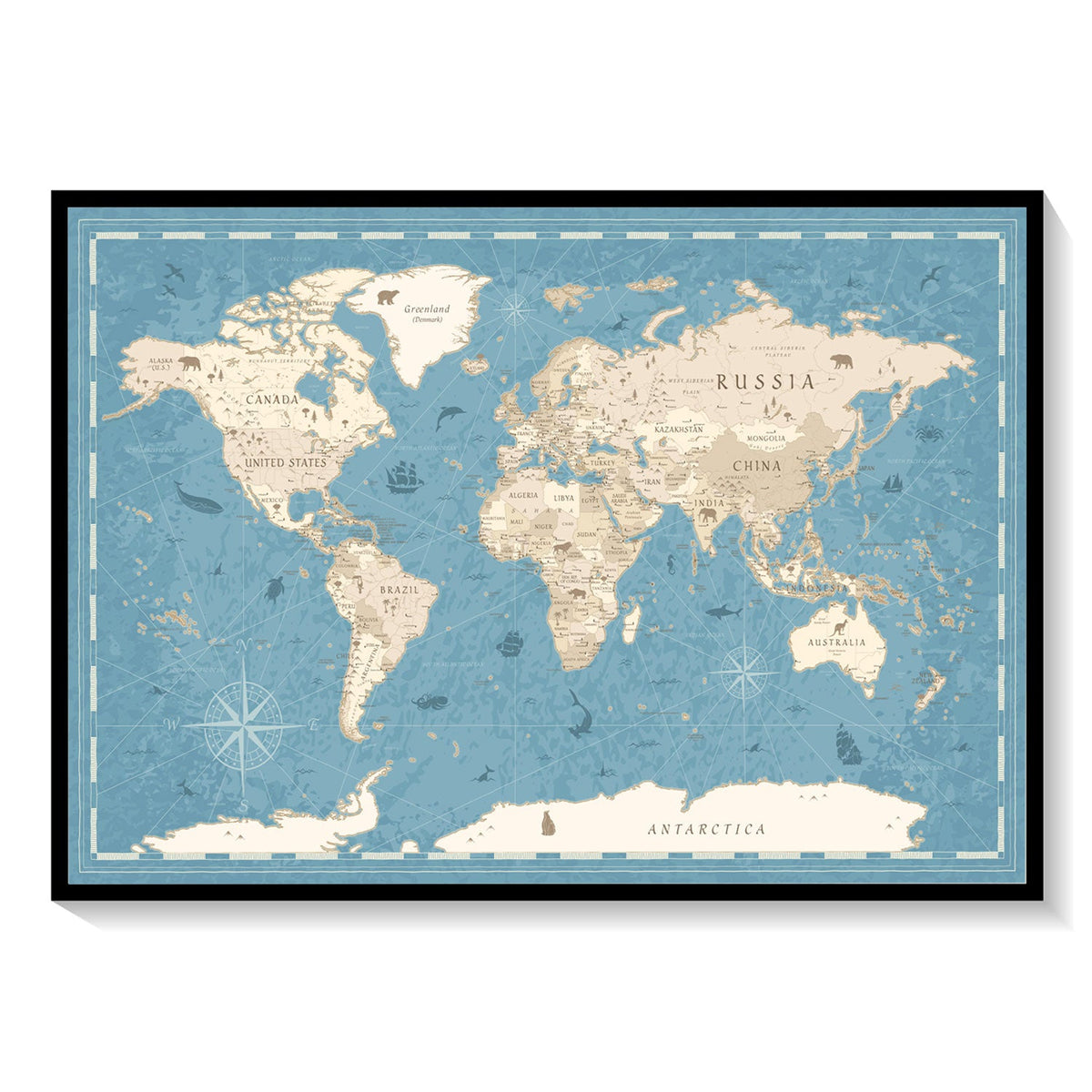 World Map: Buy Premium Framed Old & Modern Map Art Prints Online ...