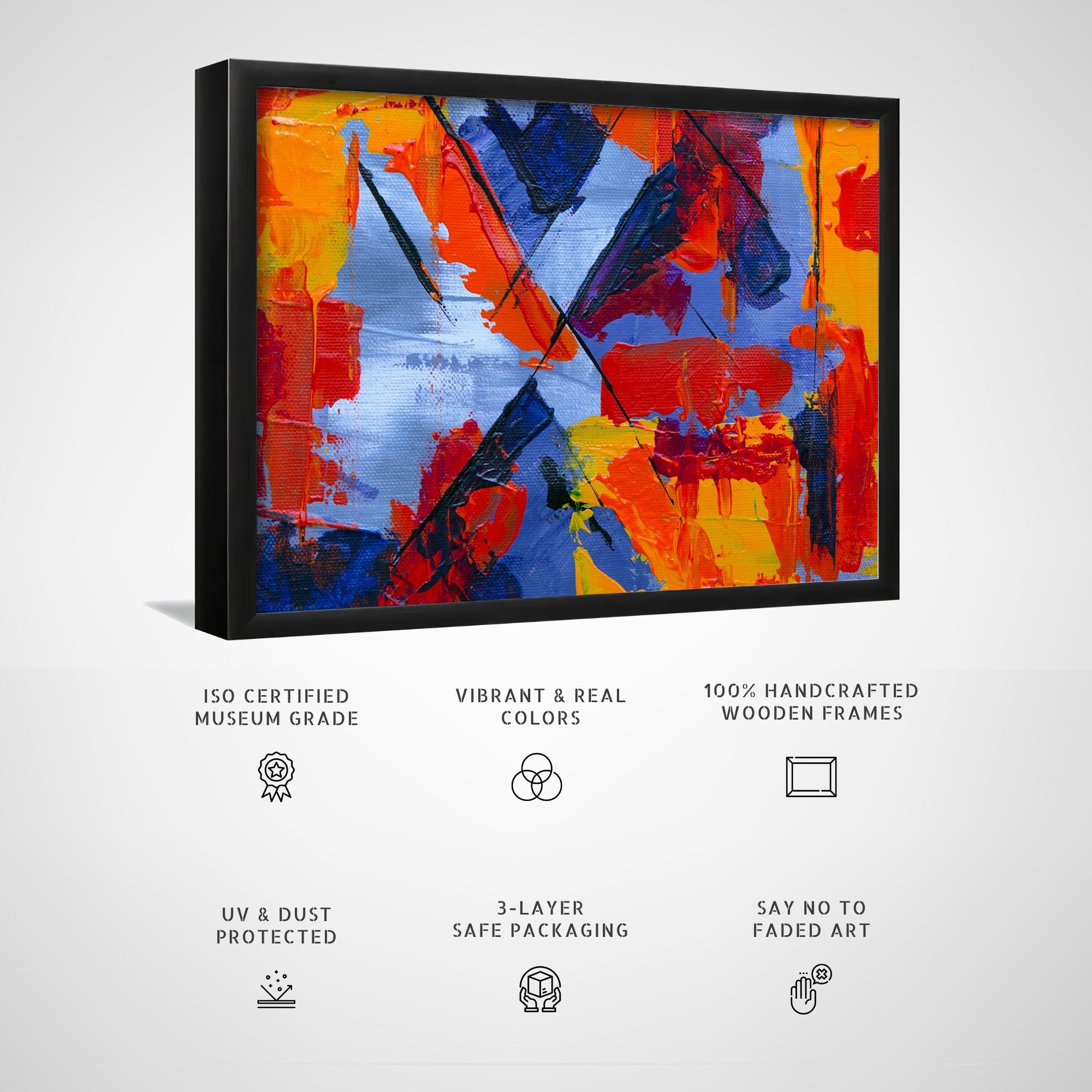 Buy Multi-colored Abstract Art Canvas Painting & Wall Art Online ...