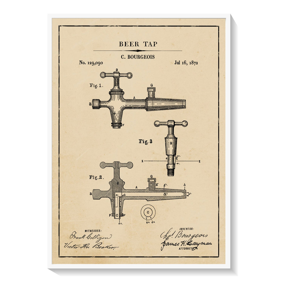 Beer Tap: Buy Premium Framed Blueprints & Patent Art Online – Dessine Art