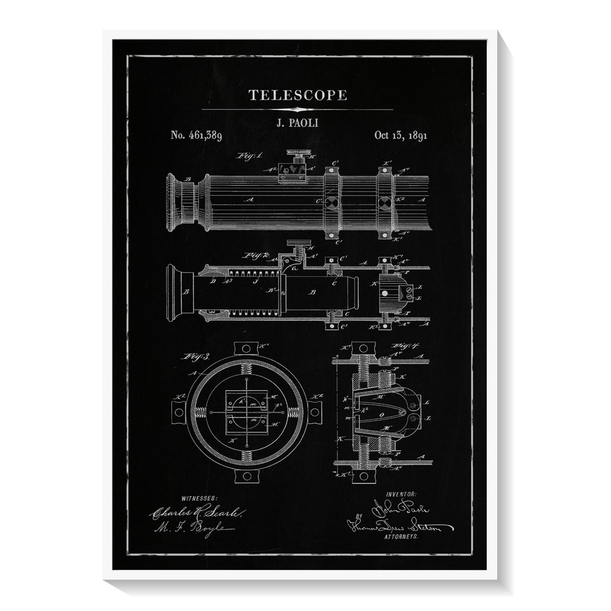 Chalk Telescope: Buy Premium Framed Blueprints & Patent Art Online ...