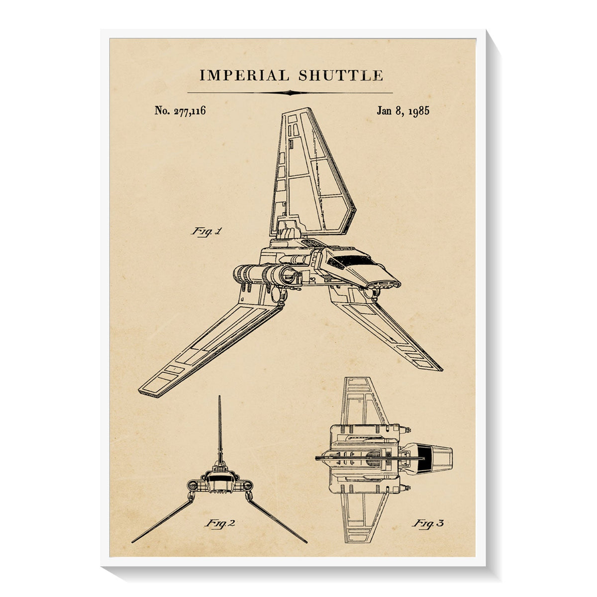 Imperial Shuttle: Buy Premium Framed Blueprints & Patent Art Online ...