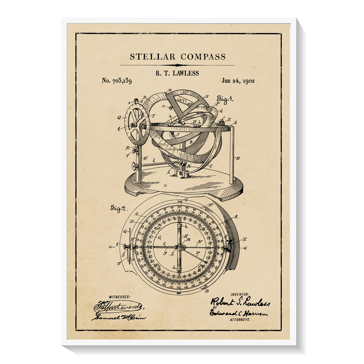 Stellar Compass: Buy Premium Framed Blueprints & Patent Art Online ...