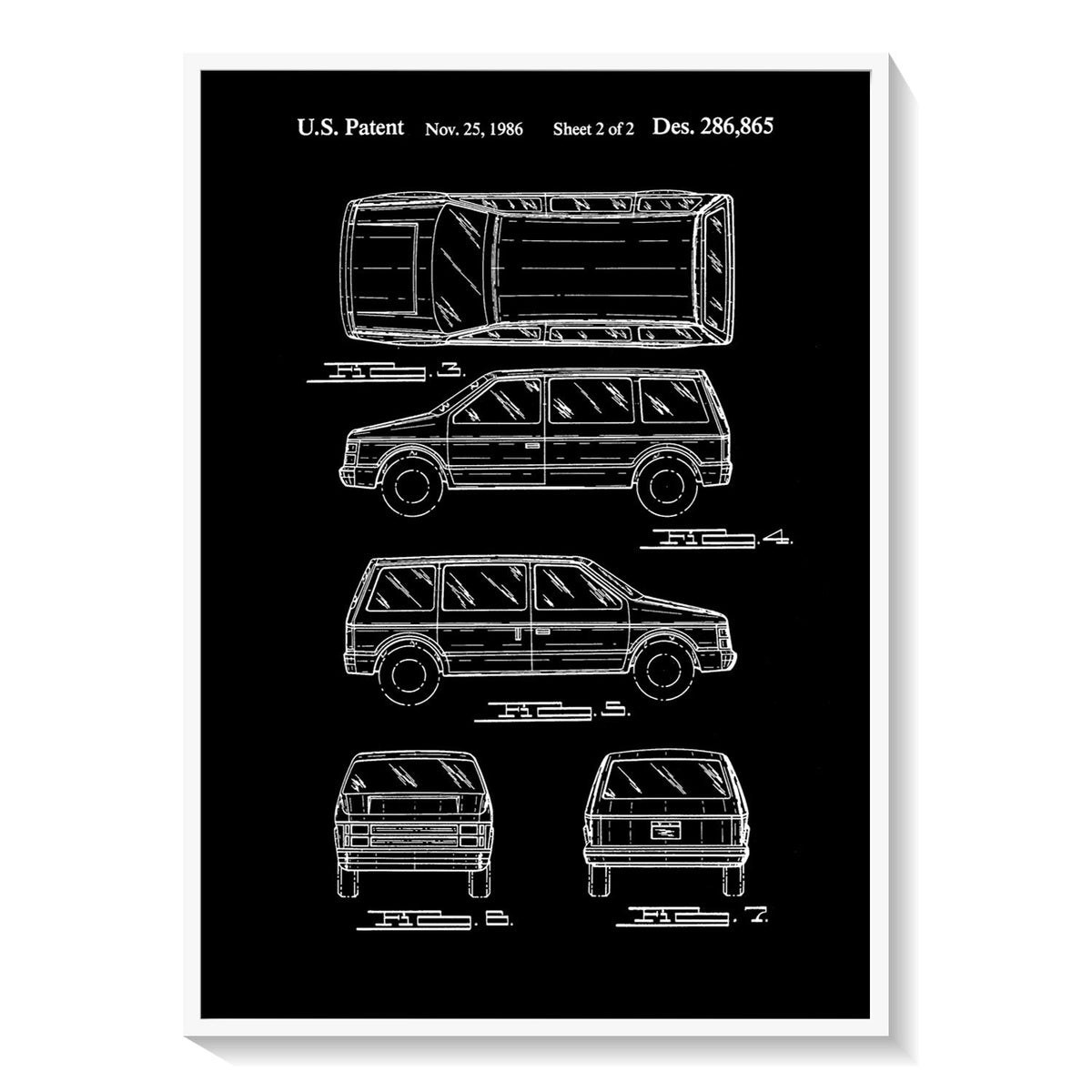mini van: Buy Premium Framed Blueprints & Patent Art Online – Dessine Art