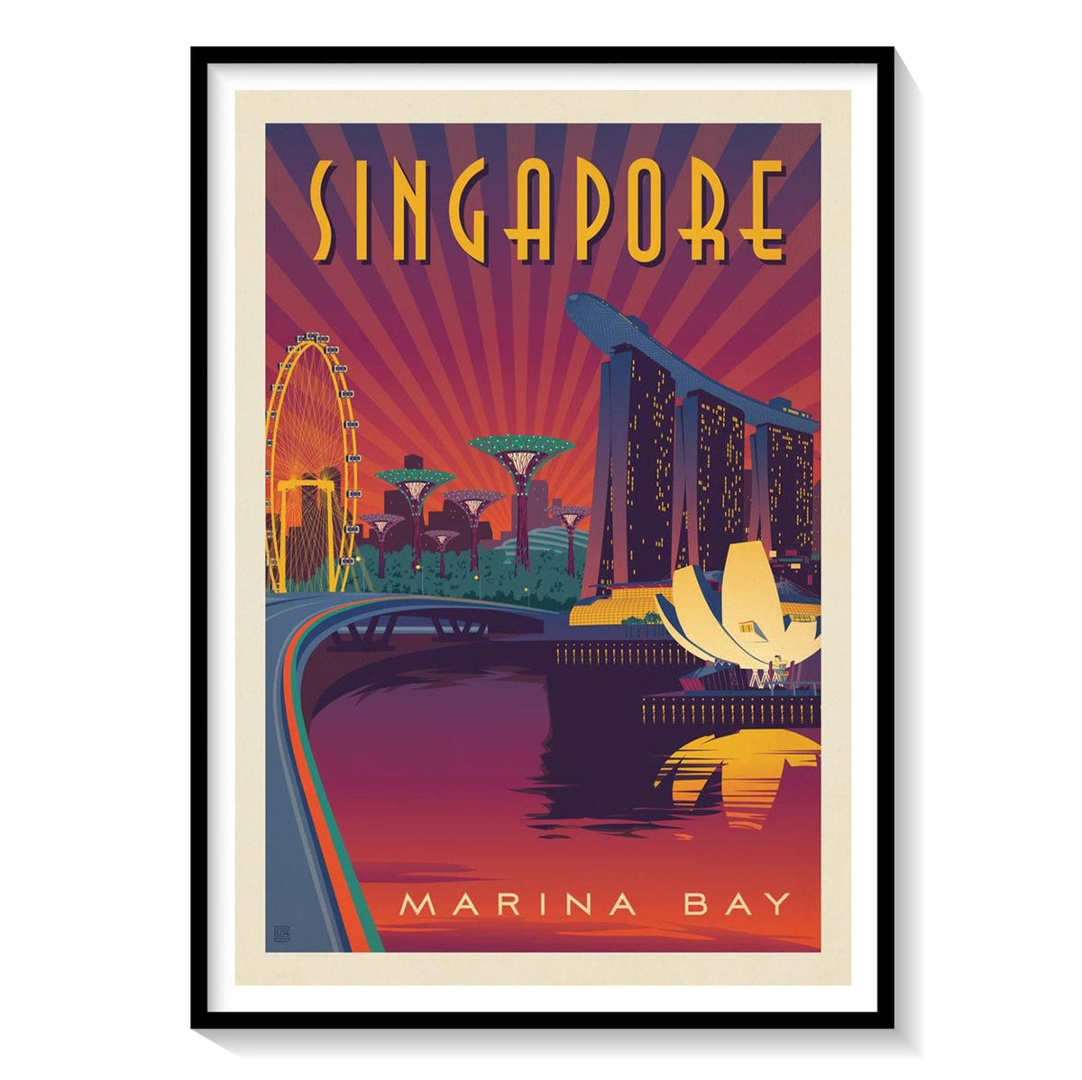 Buy Marina Bay Singapore Travel Poster Art & Prints Online India at ...