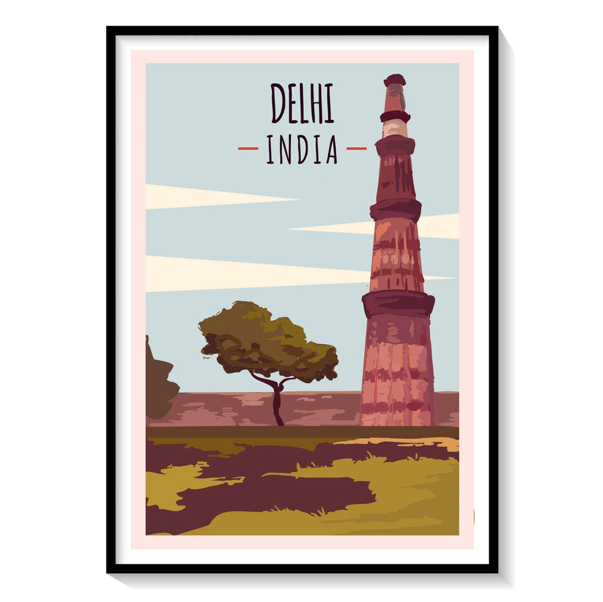 Buy Retro Poster Delhi India Travel Poster Art & Prints Online India at ...