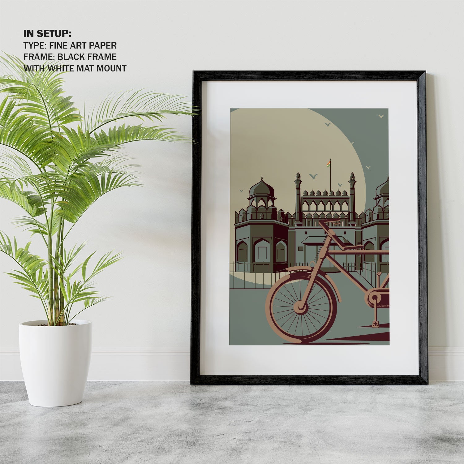 Buy Vintage poster of famous landmark place Red Fort Art & Prints ...