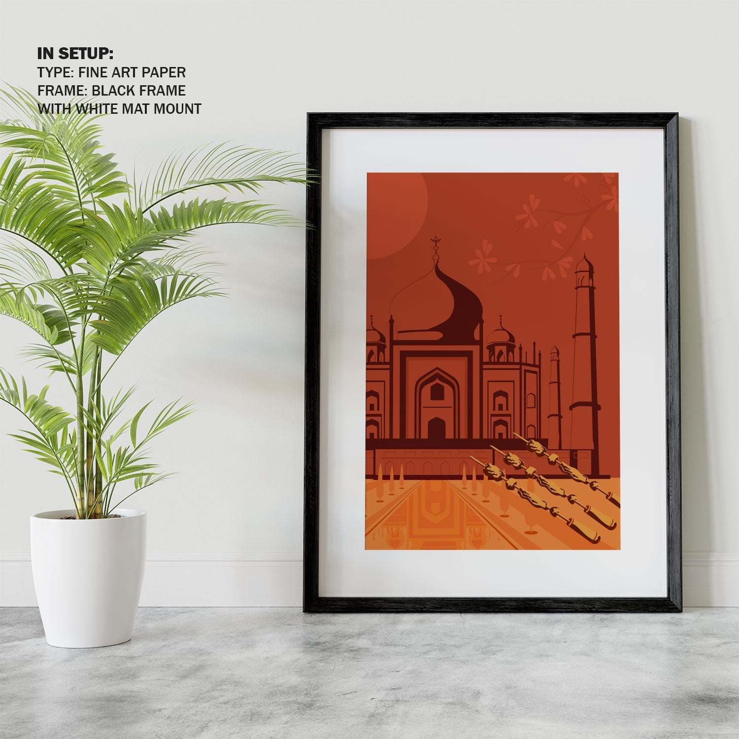 Buy Vintage poster of famous landmark place Taj Mahal Art & Prints ...