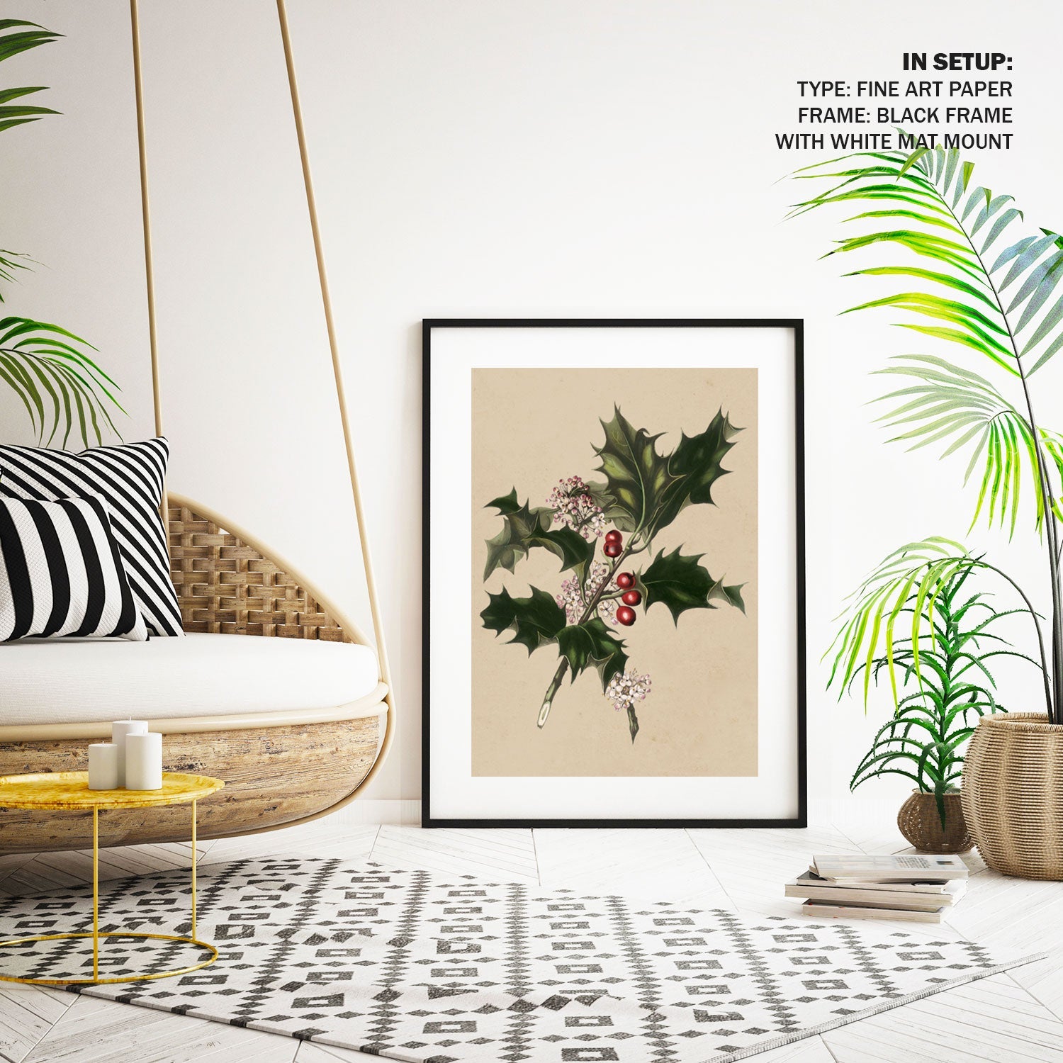 Vintage Aged- Holly: Buy Flower Paintings & Botanical Art Online ...