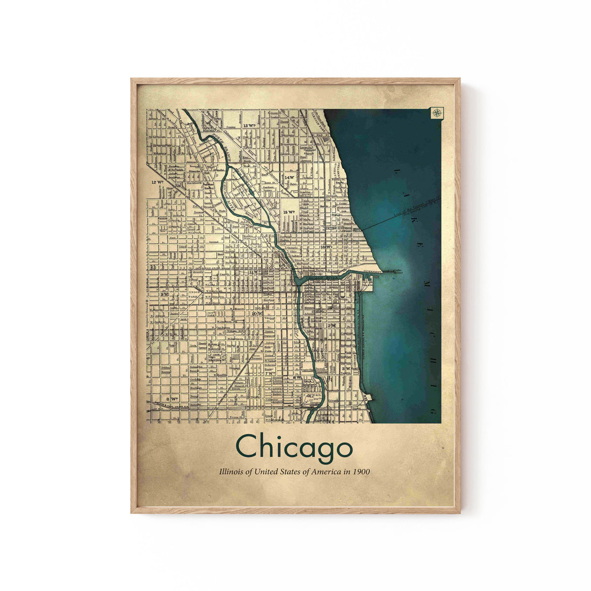 Buy Chicago map Wall Art Online at Best Price – Dessine Art