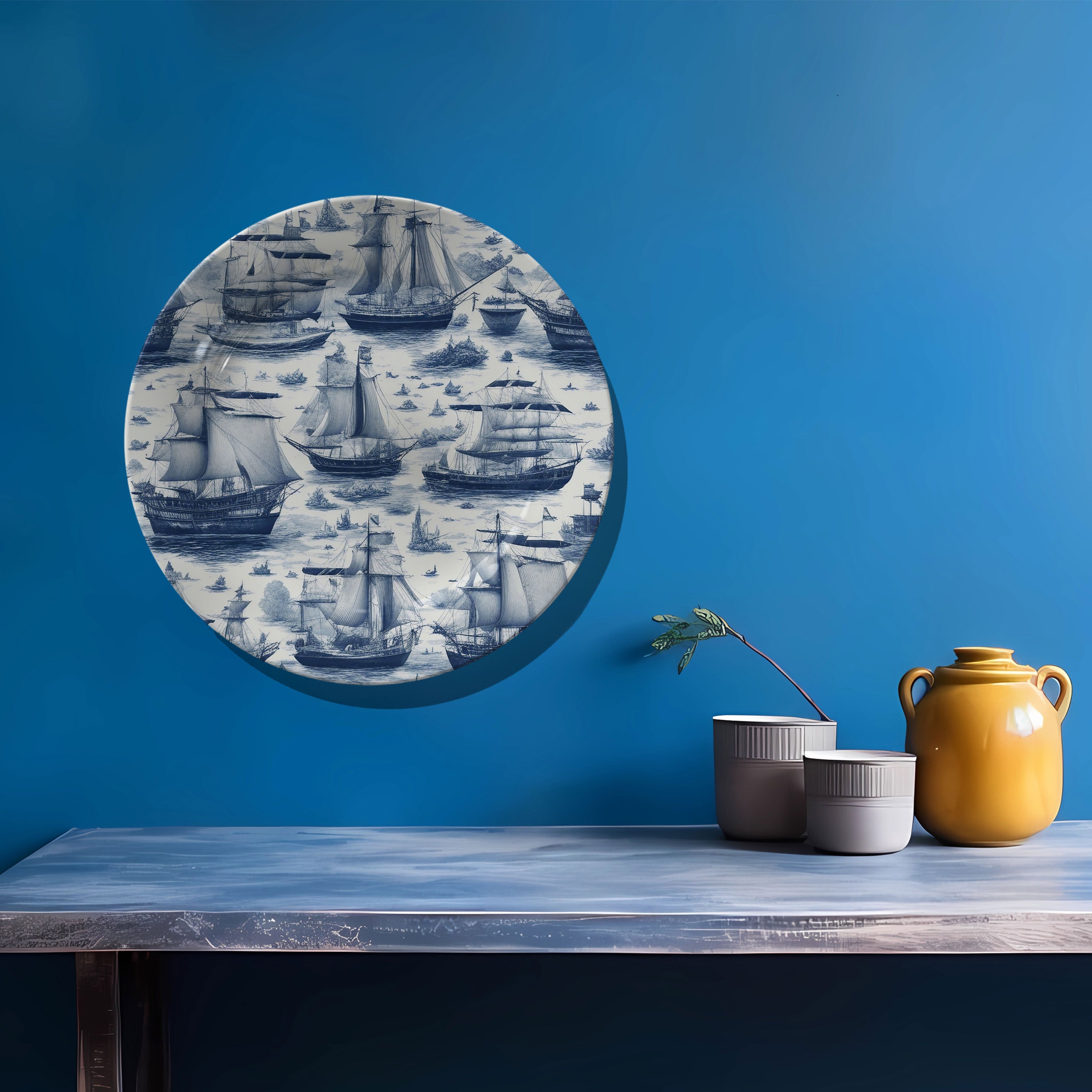 Nautical toile de jouy: Buy Premium Quality Decorative Art Plates ...