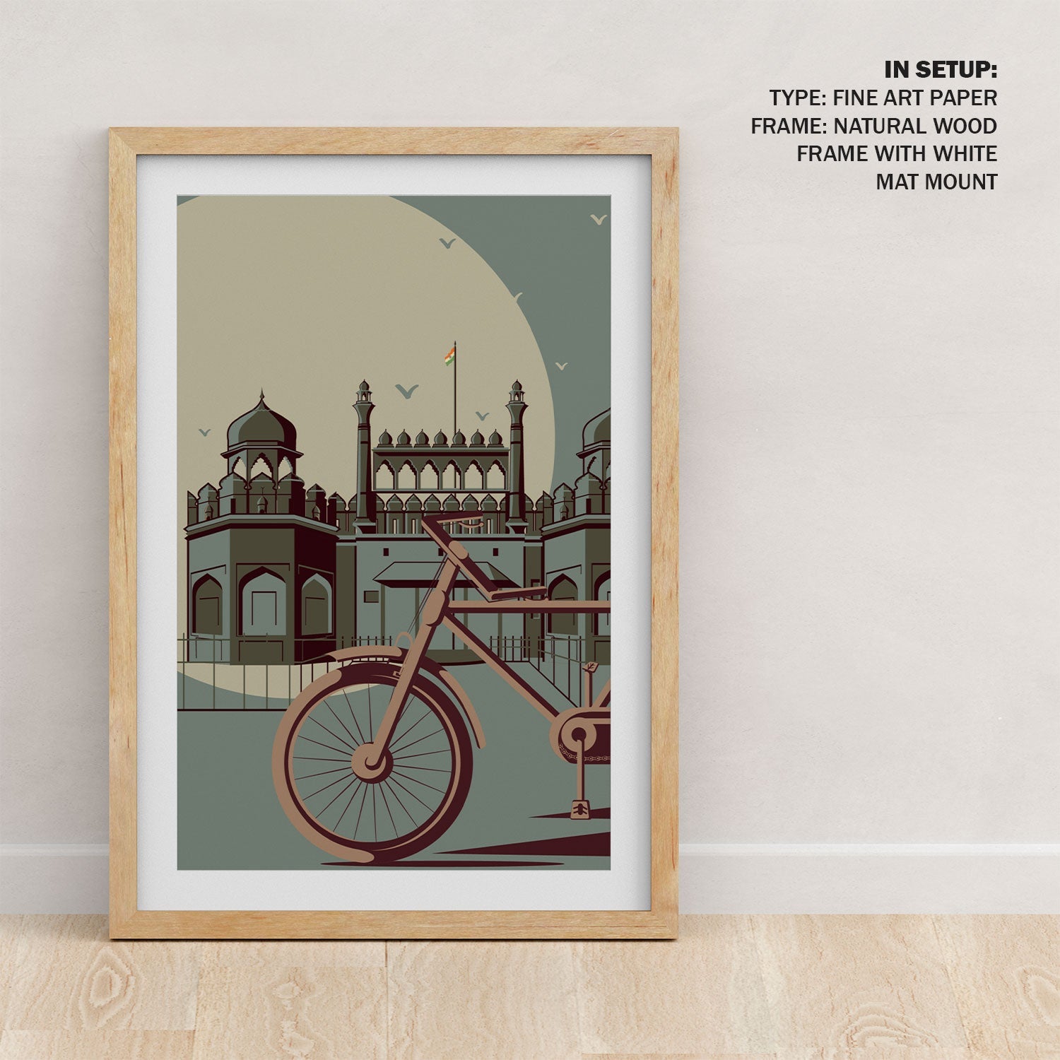 Buy Vintage poster of famous landmark place Red Fort Art & Prints ...
