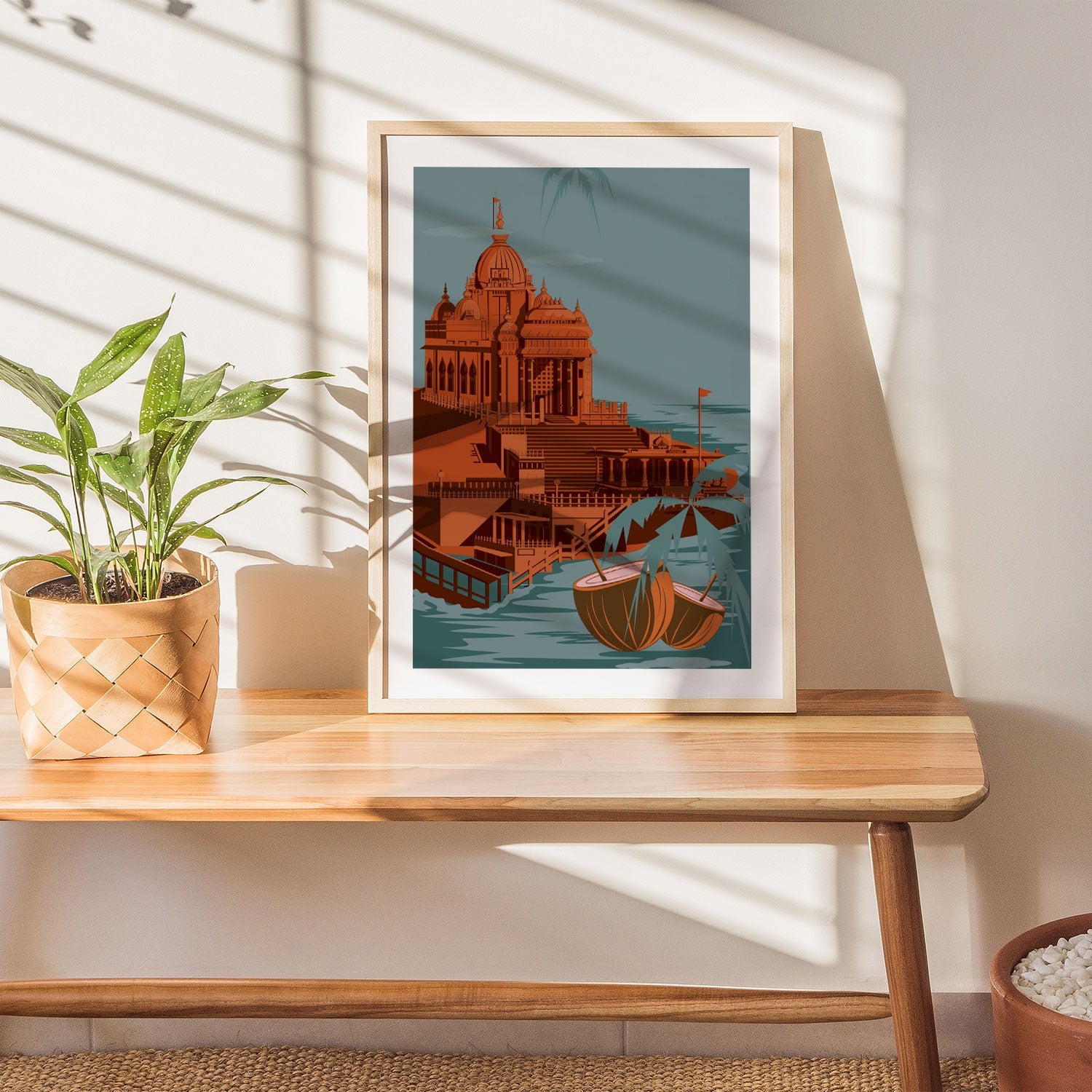 Buy Vintage poster of famous Indian landmark with heritage monument Art ...