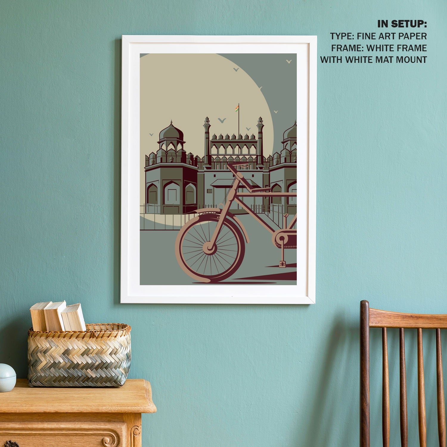 Buy Vintage poster of famous landmark place Red Fort Art & Prints ...